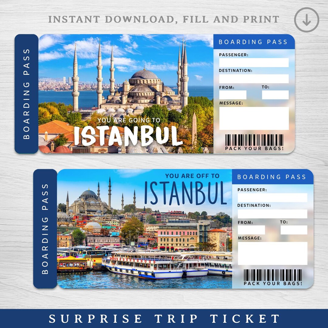 Digital ISTANBUL Trip Surprise Gift Ticket︱turkey Boarding Pass ...