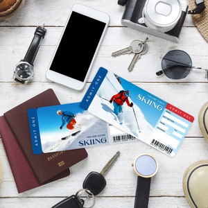 Printable SKIING Surprise Ticket︱winter Vacation Gift Reveal ...