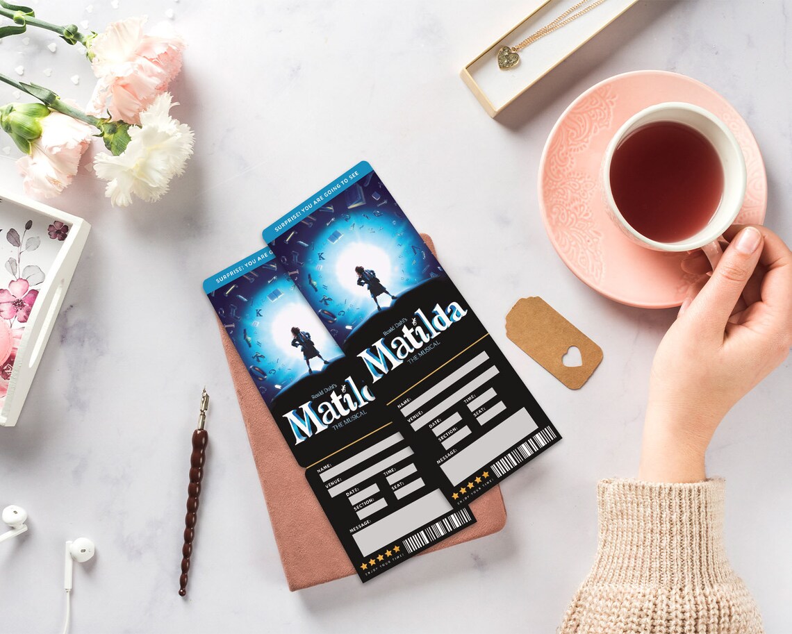 Printable Matilda Broadway Surprise Ticket︱musical Theatre Ticket︱event ...