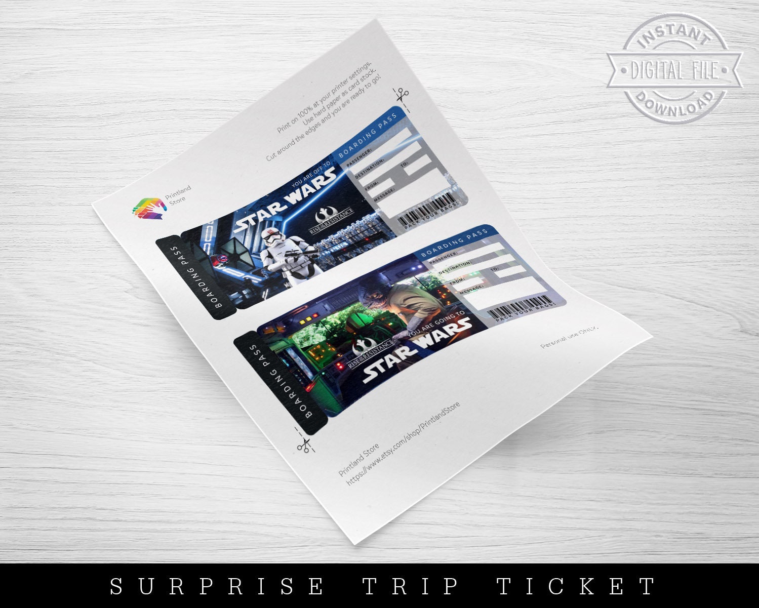 Digital SPACE WARS Rise of the Resistance Surprise Trip Gift Ticket ...