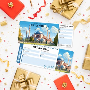 Digital ISTANBUL Surprise Trip Ticket, TURKEY Printable Boarding Pass ...