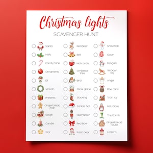 Christmas Lights Scavenger Hunt | Holiday Scavenger Hunt | Xmas ...