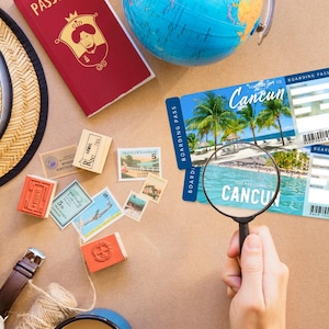 Digital CANCUN Trip Surprise Gift Ticket︱mexico Boarding Pass︱printable ...