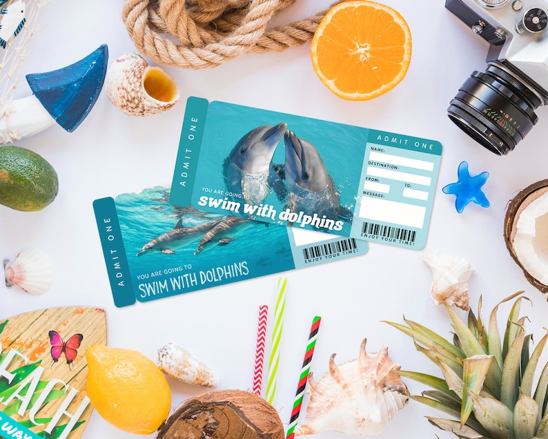 Digital Swim With DOLPHINS Surprise Trip Gift Ticket, Dolphin Encounter Surprise Reveal ...