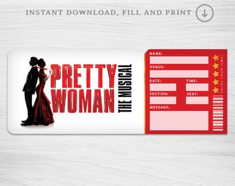 Printable Wicked Broadway Surprise Ticket, Wicked Musical Collectible Theater Ticket, Editable ...