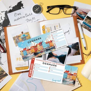 Digital DENMARK Surprise Trip Ticket, DENMARK Printable Boarding Pass ...