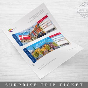 Digital COPENHAGEN Surprise Trip Ticket, DENMARK Printable Boarding ...