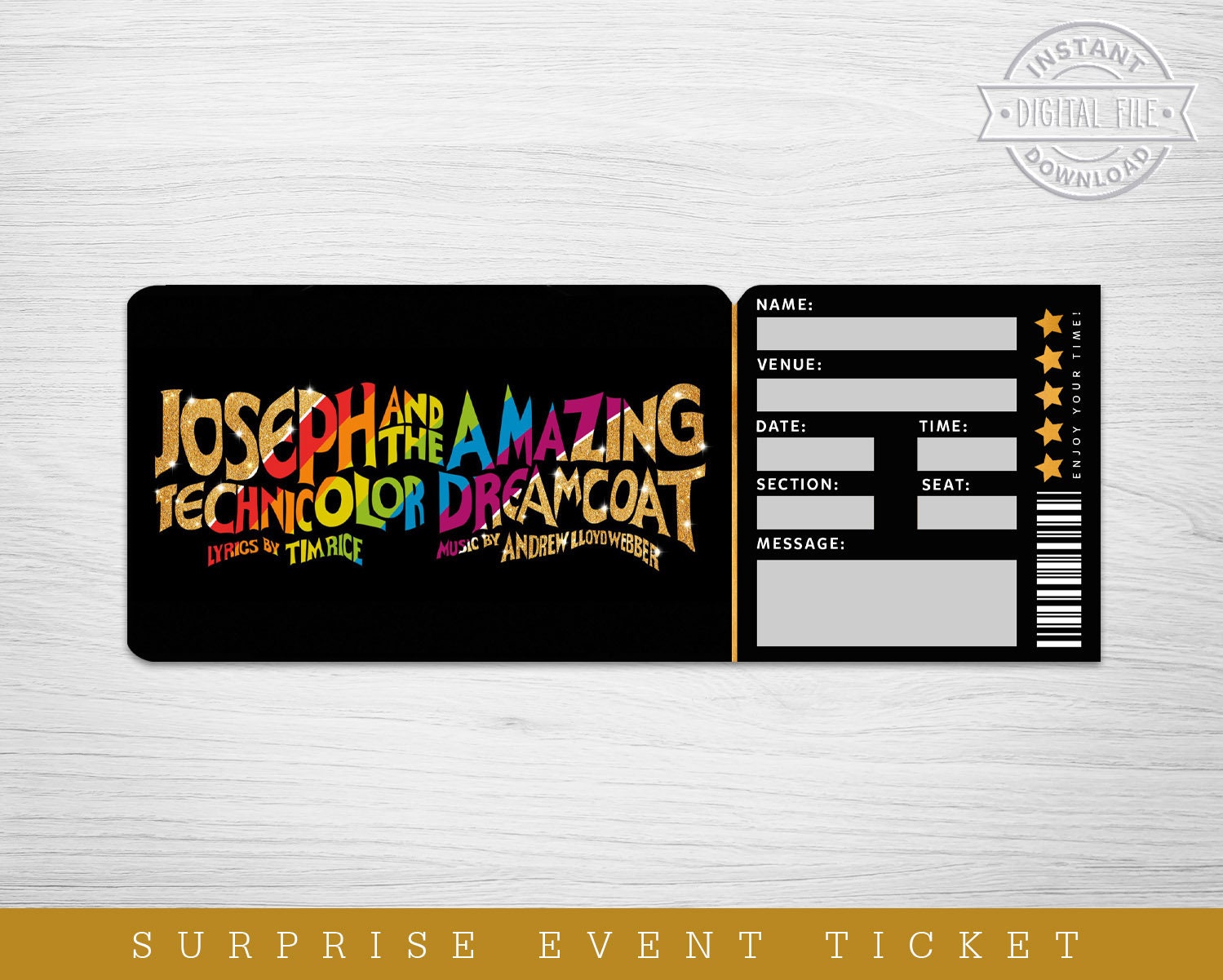 Printable Joseph and the Amazing Technicolor Dreamcoat Broadway ...