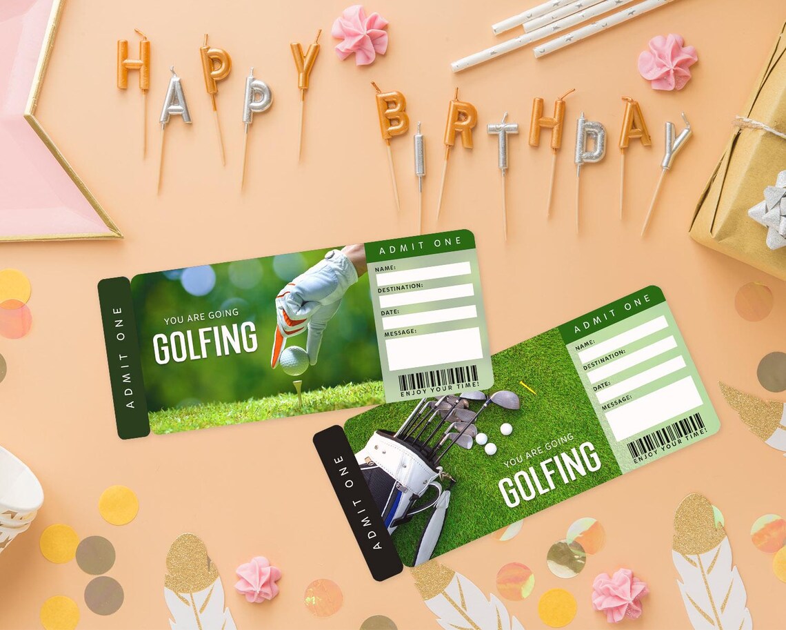 Printable Golf Trip Surprise Ticket︱golf Lessons Voucher︱experience ...
