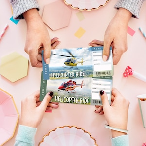 Digital HELICOPTER RIDE Surprise Gift Ticket, Helicopter Tour Gift ...