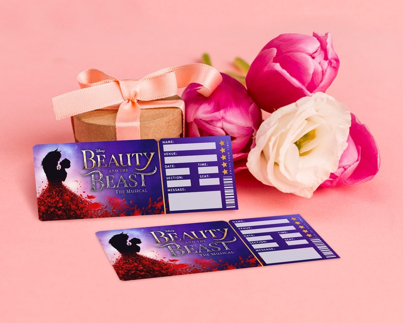 Printable Beauty and Beast Broadway Surprise Ticket︱musical Theatre ...
