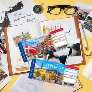 Digital COPENHAGEN Surprise Trip Ticket, DENMARK Printable Boarding ...