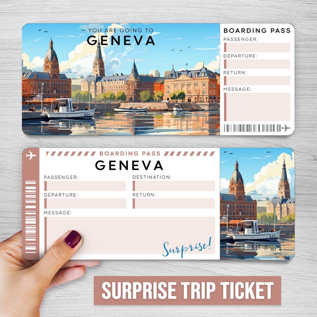 Digital GENEVA Surprise Trip Ticket, Switzerland Printable Boarding ...