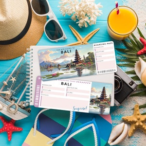 Digital BALI Surprise Trip Gift Ticket, INDONESIA Printable Boarding ...