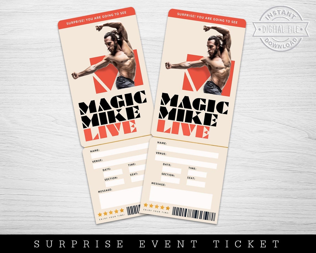 Printable Magic Mike LIVE Broadway Surprise Ticket︱musical Theatre ...