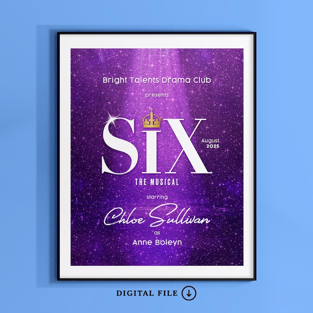 Six the Musical Poster, Broadway Musical Tribute Art, Custom Musical ...