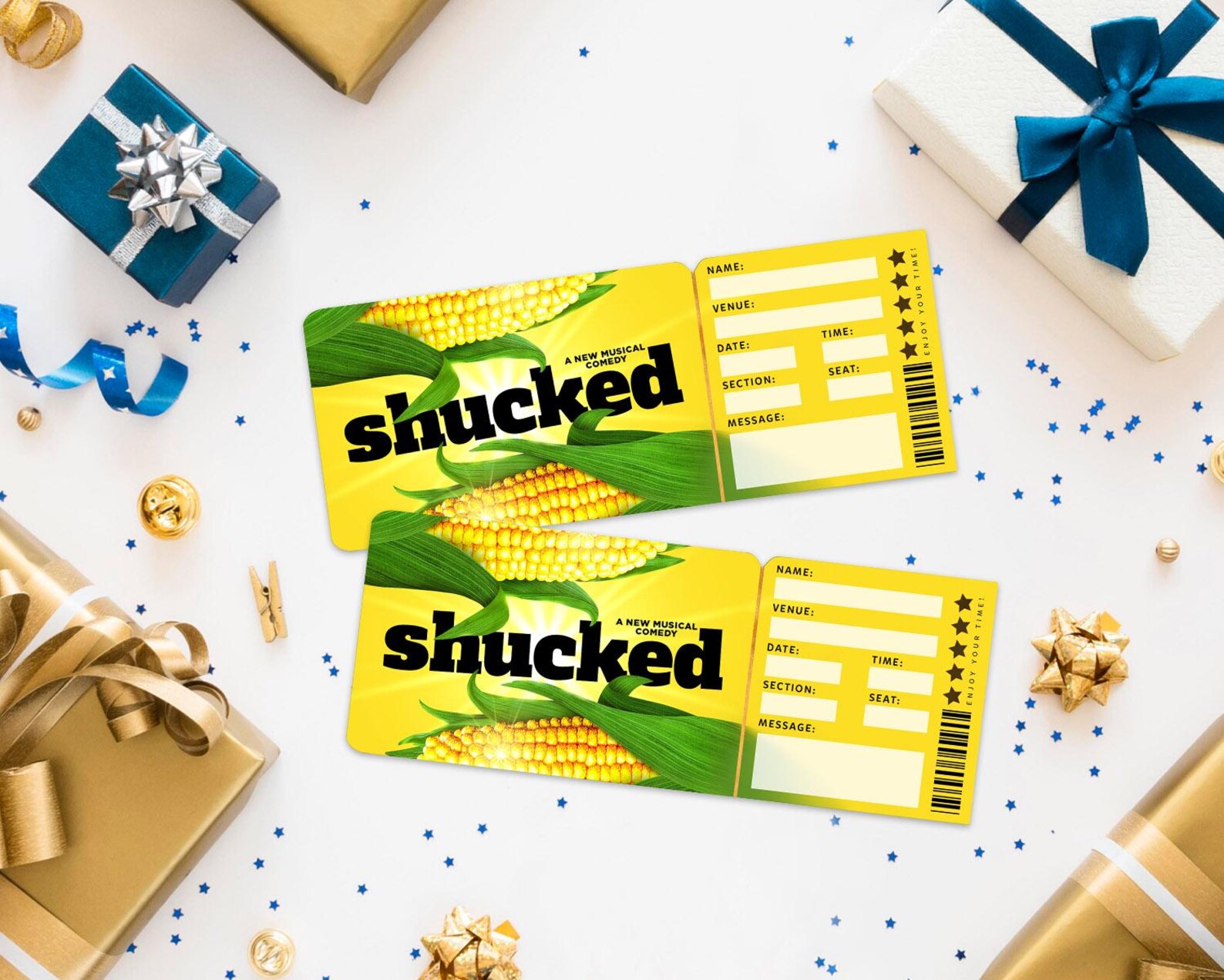 Printable Shucked Broadway Surprise Ticket︱musical Theatre Ticket︱event ...