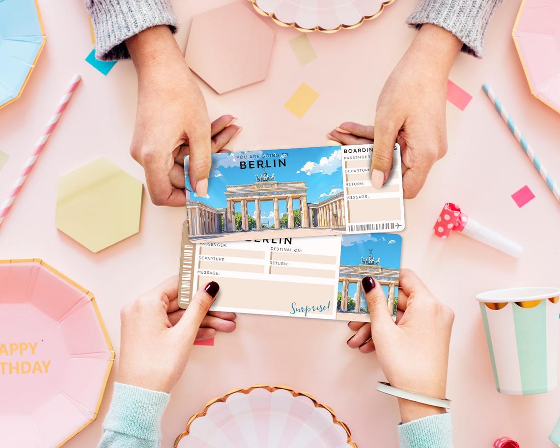 Digital BERLIN Trip Surprise Gift Ticket︱germany Boarding Pass ...
