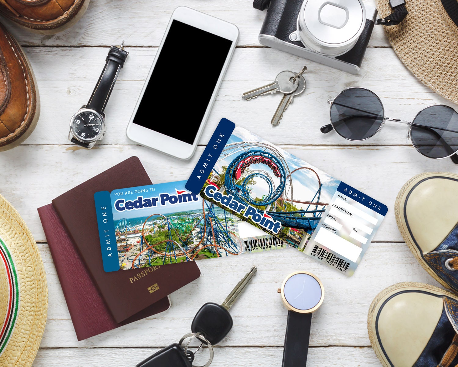 Digital CEDAR POINT Surprise Trip Gift Ticket, Amusement Park Printable ...