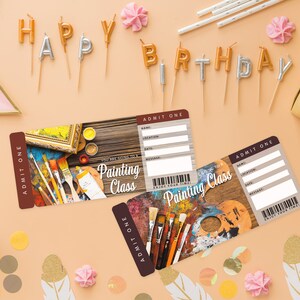 Digital Painting Class Surprise Ticket, Painting Class Voucher Surprise ...