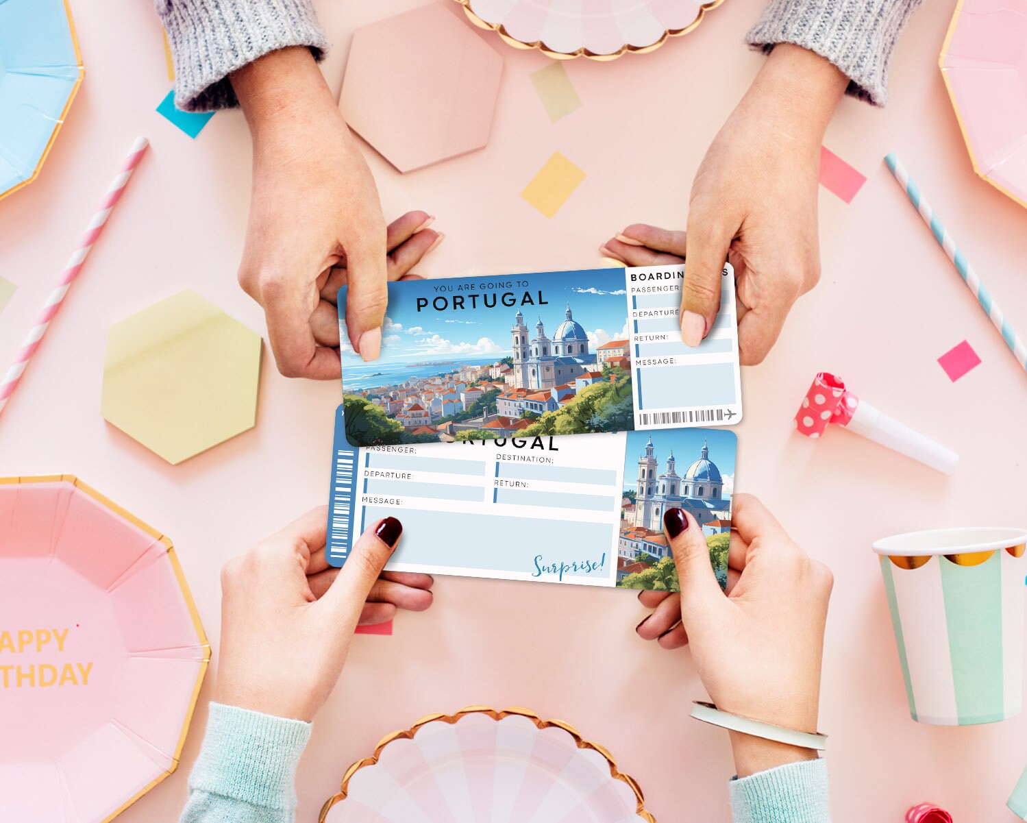 Digital PORTUGAL Trip Surprise Gift Ticket︱europe Boarding Pass ...