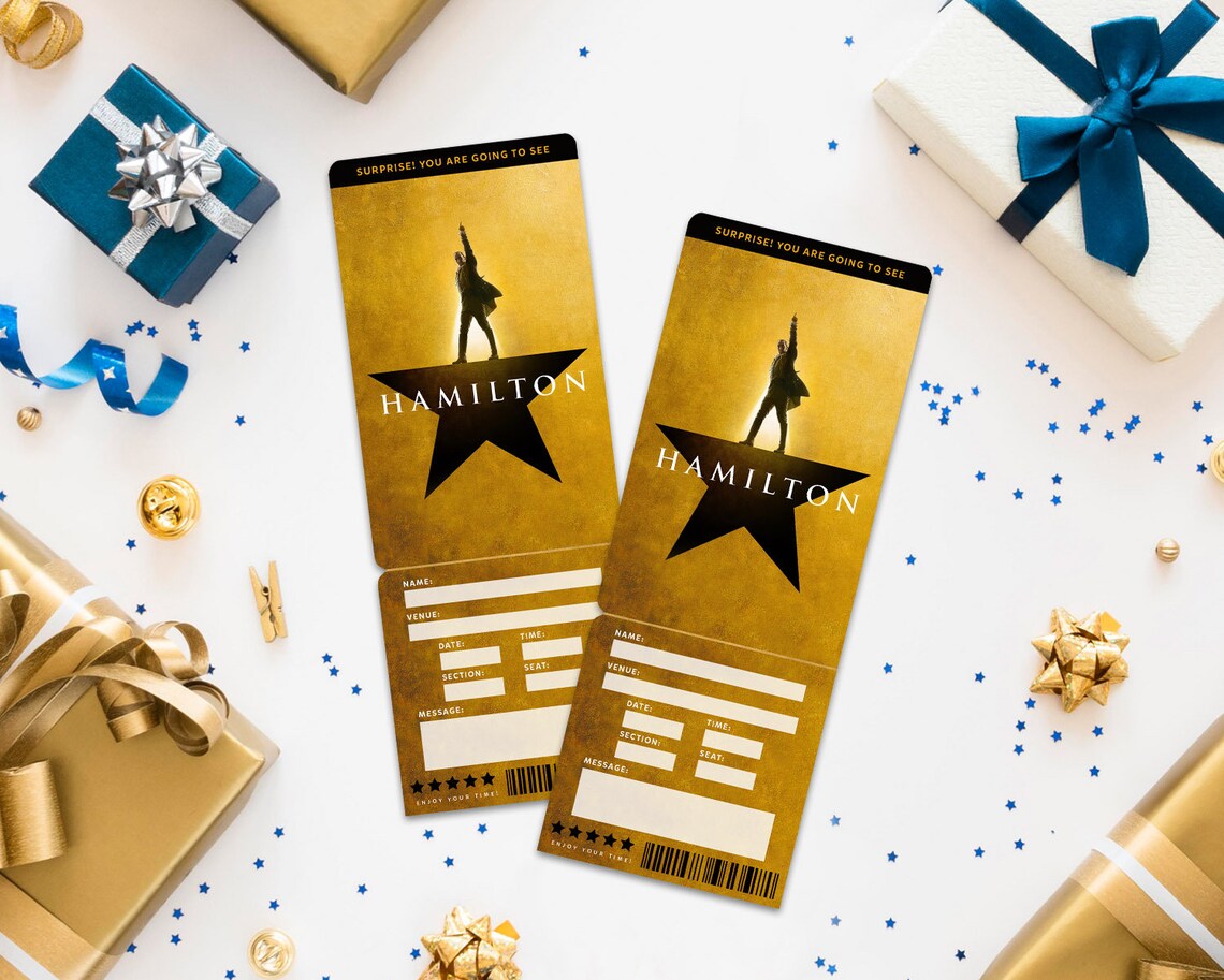 Printable Hamilton Broadway Surprise Ticket, Hamilton the Musical ...