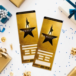 Printable Hamilton Broadway Surprise Ticket, Hamilton the Musical Collectible Theater Ticket ...