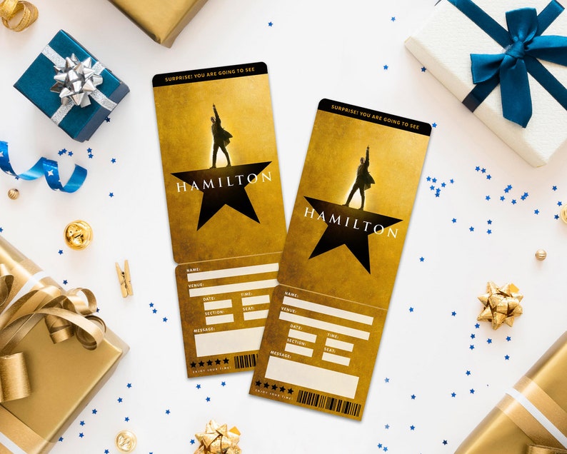 Printable Hamilton Broadway Surprise Ticket, Hamilton the Musical Collectible Theater Ticket ...