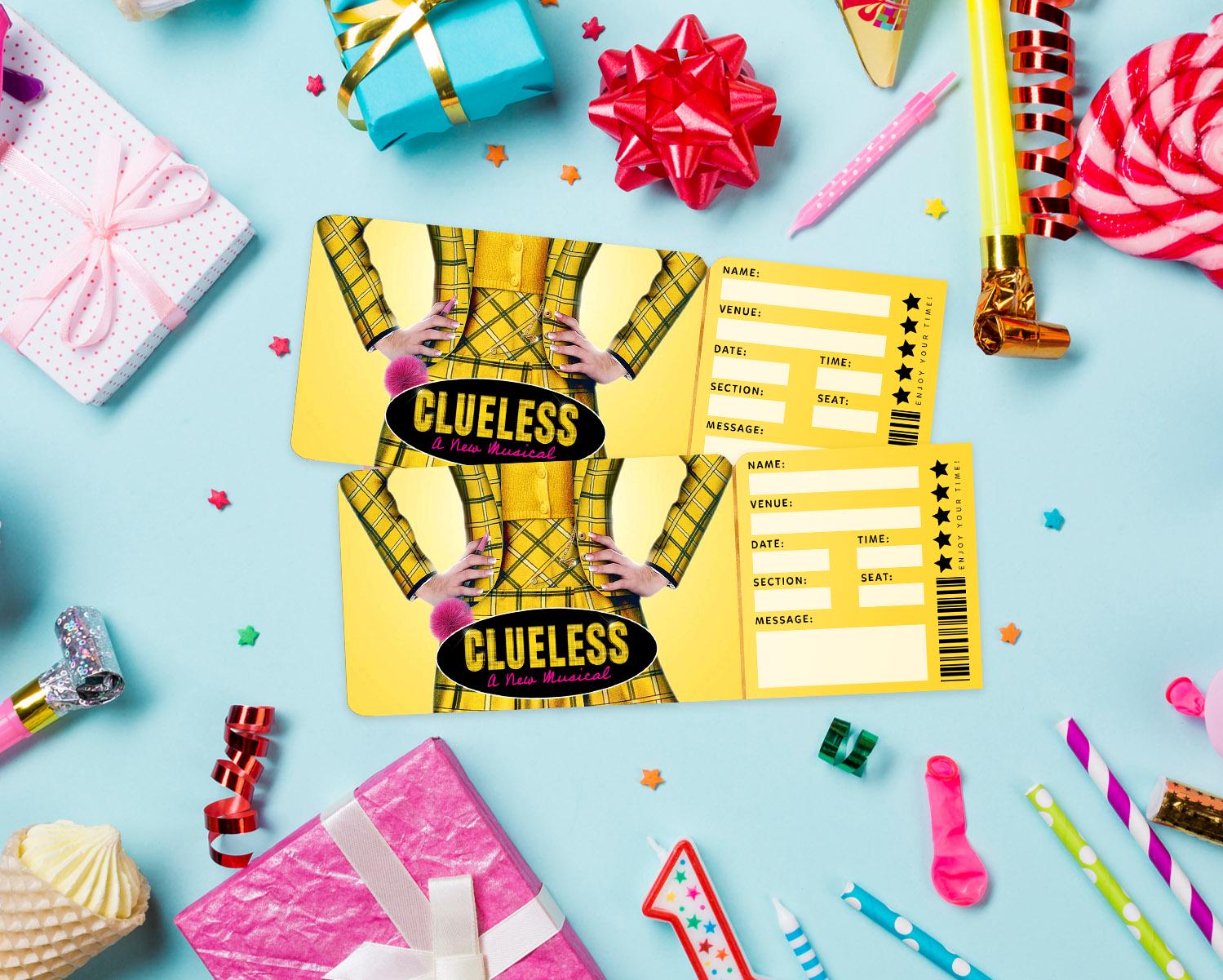 Printable CLUELESS Broadway Surprise Ticket︱musical Theatre Ticket ...