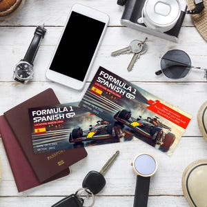 Printable Formula 1 Ticket, Spanish GP Faux Ticket, Editable F1 Spain ...