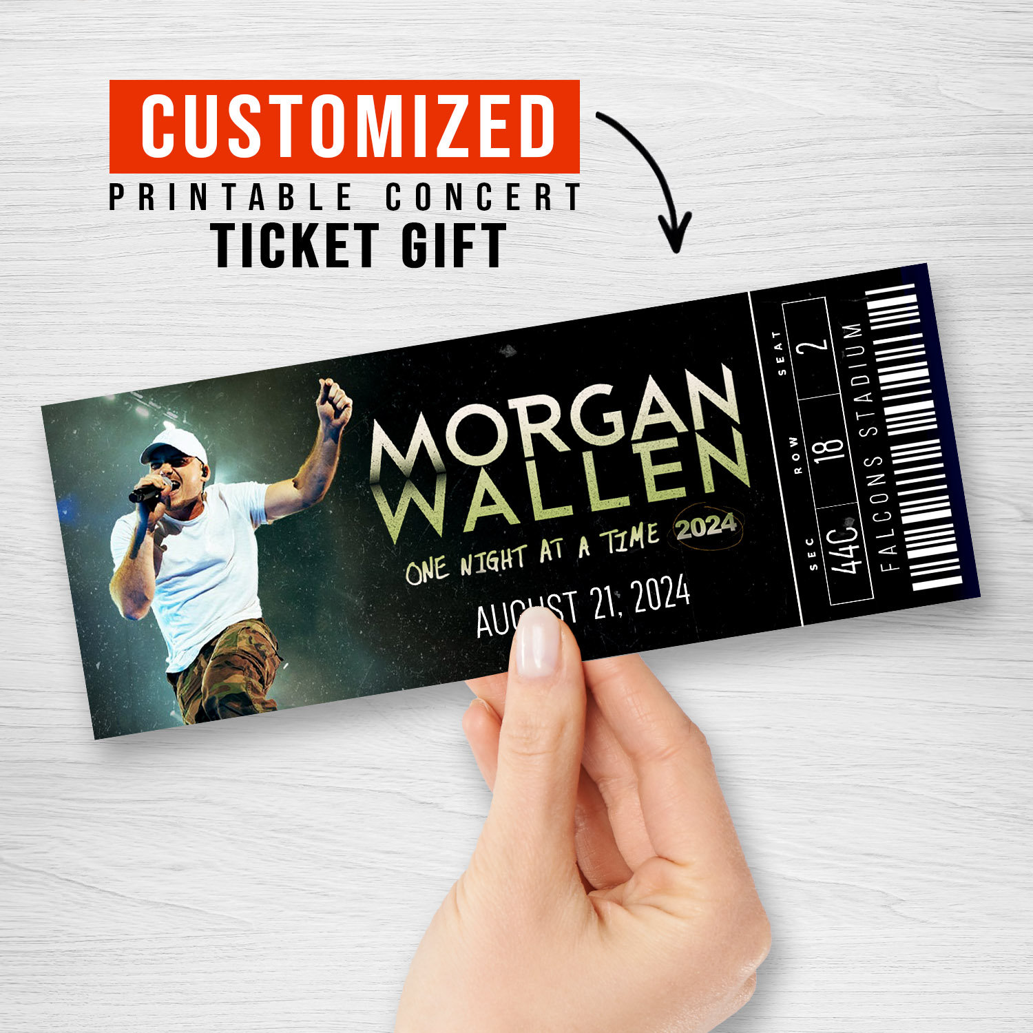 Customized Concert Ticket, Printable Souvenir Ticket, Concert ...