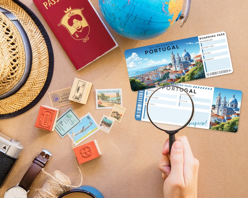 Digital PORTUGAL Trip Surprise Gift Ticket︱europe Boarding Pass ...