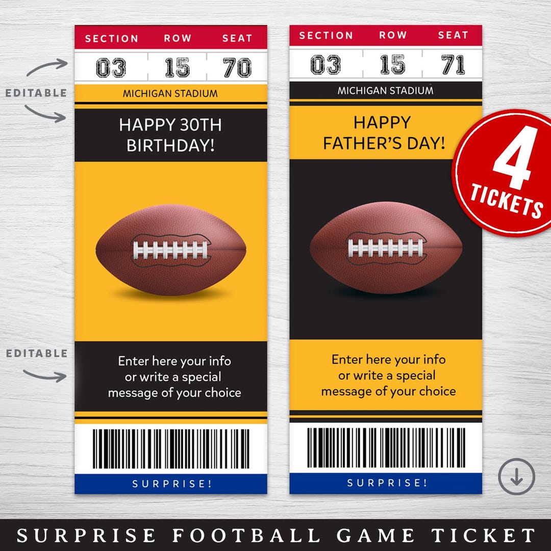 Digital Pittsburgh Colors Sport Surprise Ticket Gift, Football Game ...
