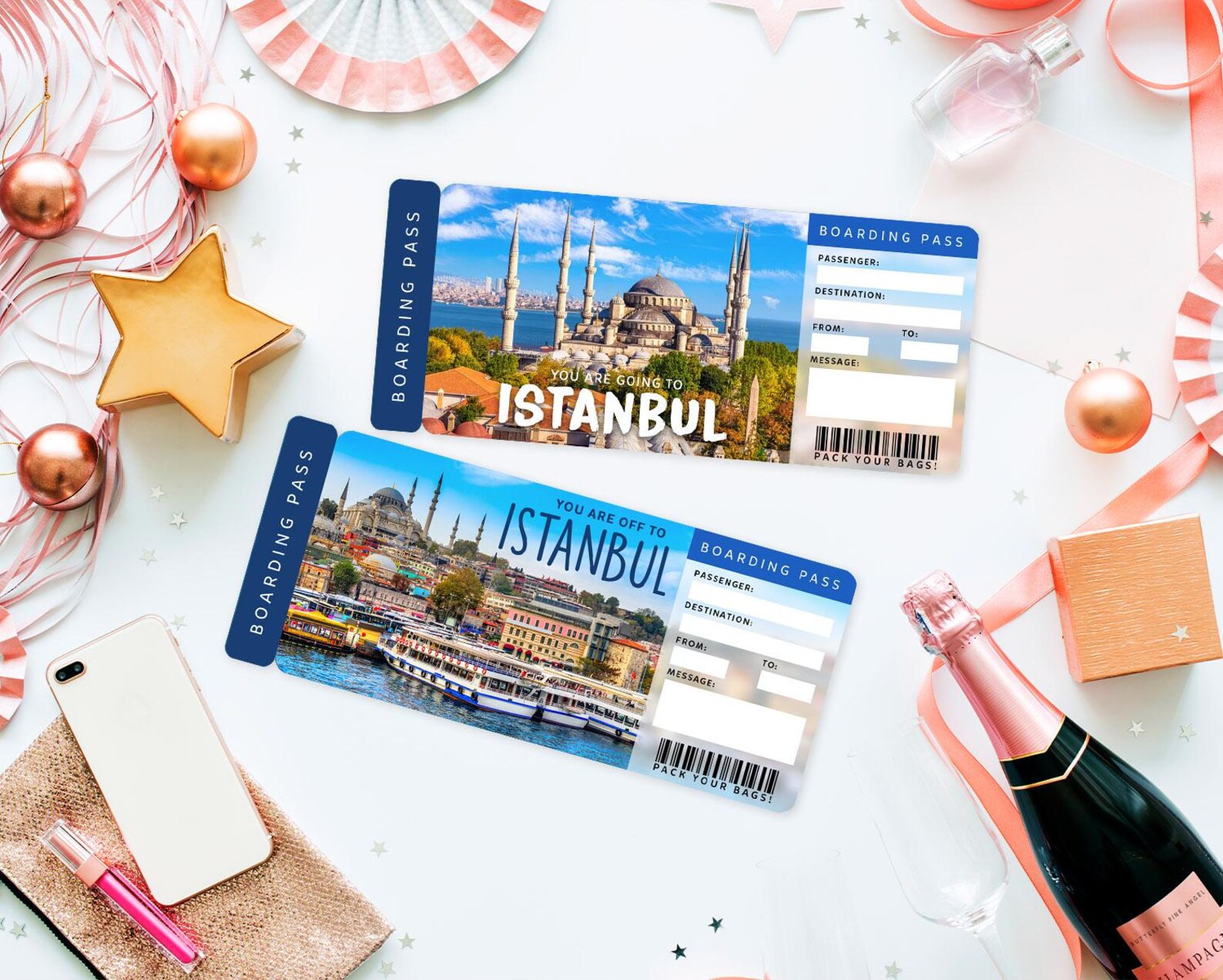 Digital ISTANBUL Trip Surprise Gift Ticket︱turkey Boarding Pass ...