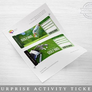 Printable Golf Trip Surprise Ticket︱golf Lessons Voucher︱experience ...