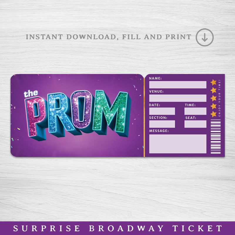 Prom Ticket - Etsy