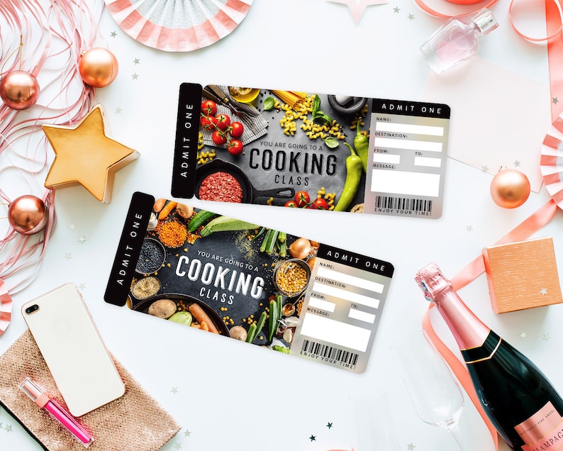 Digital Cooking Class Surprise Ticket, Cooking Class Voucher Surprise ...
