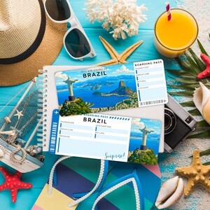 Digital BRAZIL Surprise Trip Ticket, Rio De Janeiro Printable Boarding ...