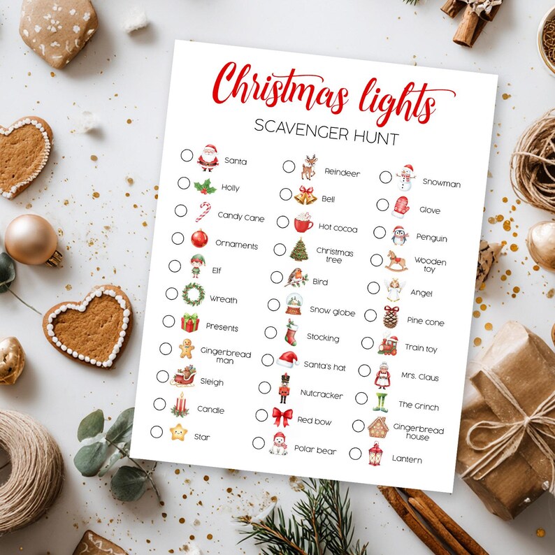 Christmas Lights Scavenger Hunt | Holiday Scavenger Hunt | Xmas ...