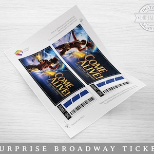 Printable Come Alive! Broadway Surprise Ticket︱musical Theatre Ticket ...