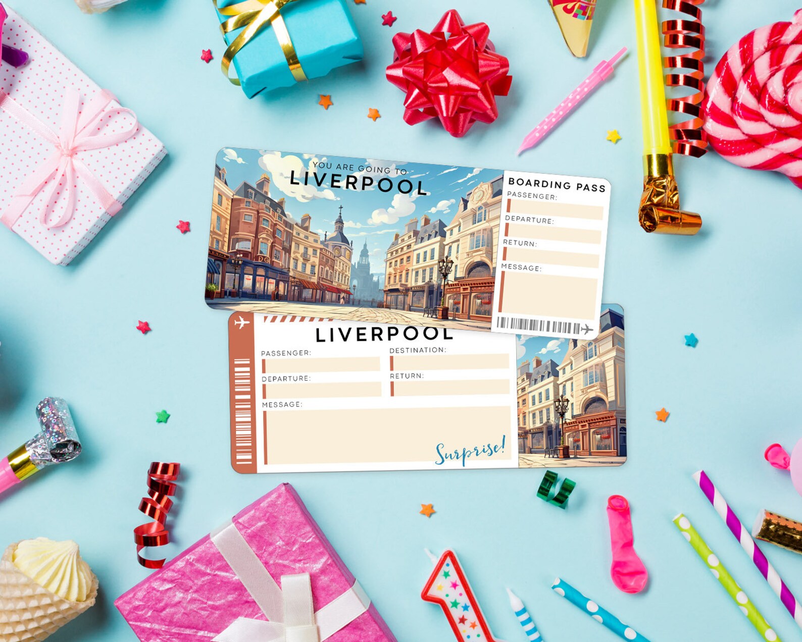 Digital LIVERPOOL Surprise Trip Gift Ticket, UK Printable Boarding Pass ...