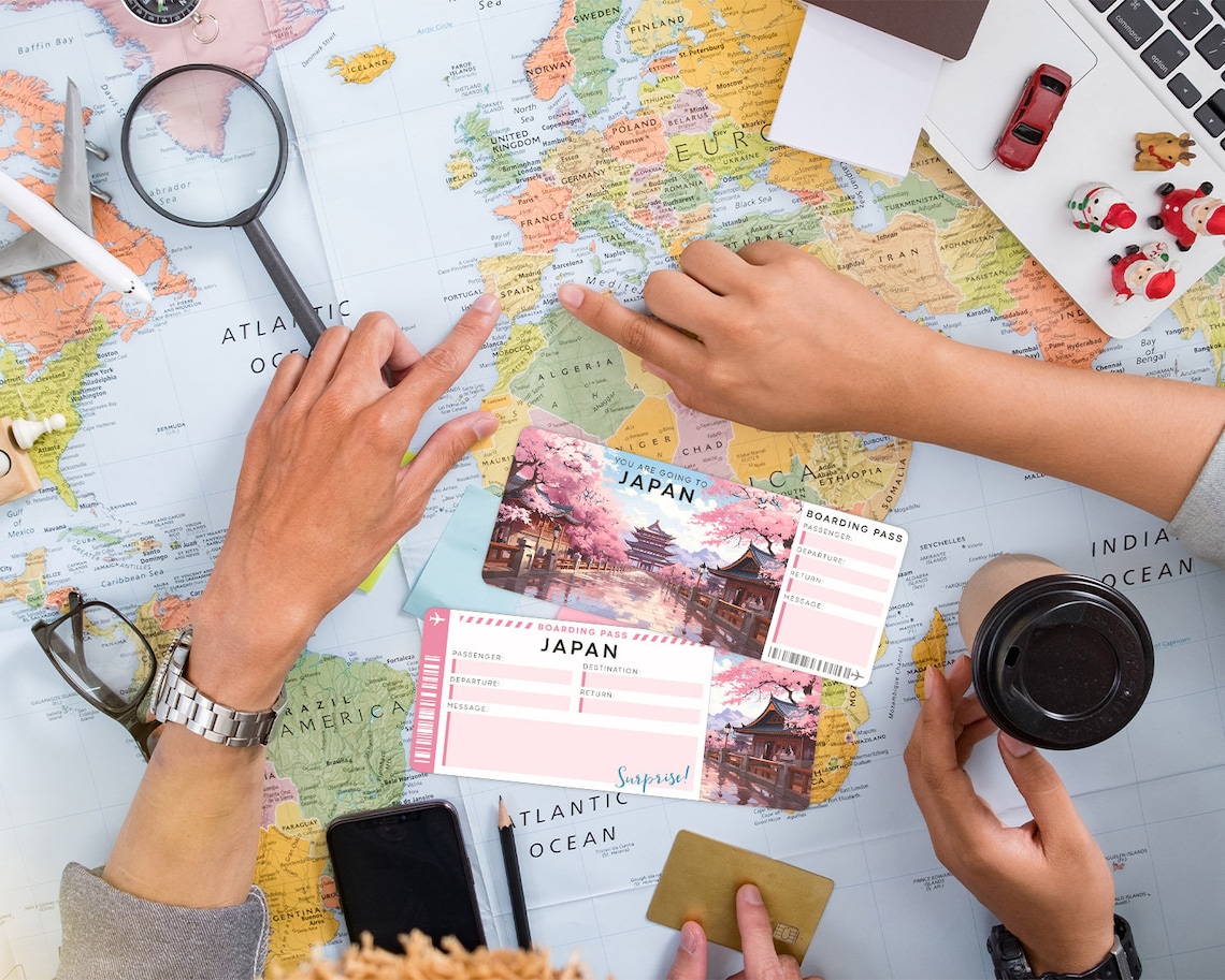 Printable JAPAN Trip Surprise Gift Ticket︱japan Boarding Pass︱printable ...