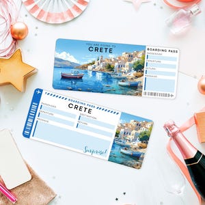 Digital CRETE Surprise Trip Gift Ticket, Greece Printable Boarding Pass ...