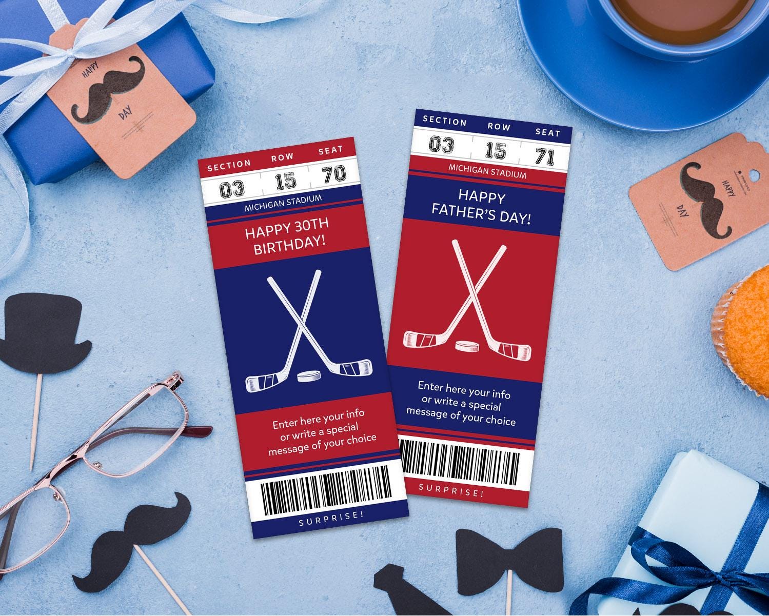 Printable Montreal Game Surprise Gift Ticket | Hockey Game Reveal ...