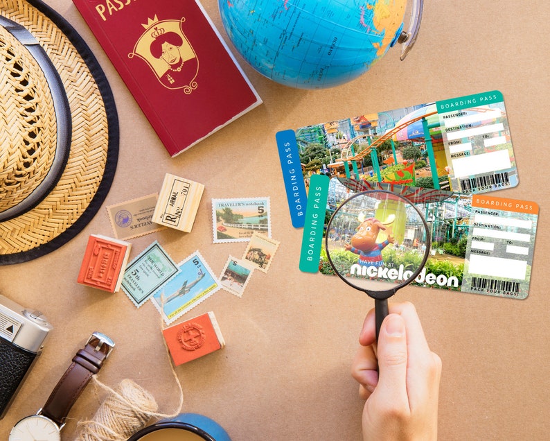Printable Nickelodeon Surprise Trip Ticket, Nickelodeon Theme Park Gift ...