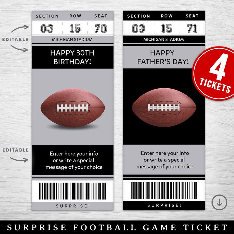 Raiders Ticket Template - Etsy