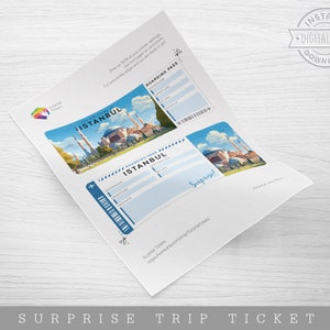Digital ISTANBUL Surprise Trip Ticket, TURKEY Printable Boarding Pass ...