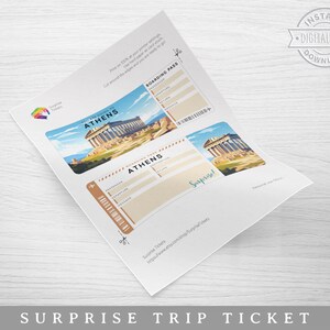 Digital ATHENS Trip Surprise Gift Ticket︱greece Boarding Pass︱printable ...