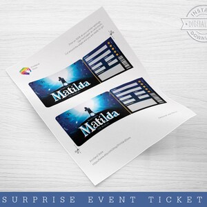 Printable Matilda Broadway Surprise Ticket︱musical Theatre Ticket︱event ...