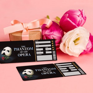 Printable Phantom of the Opera Broadway Surprise Ticket, Musical Collectible Theater Ticket ...